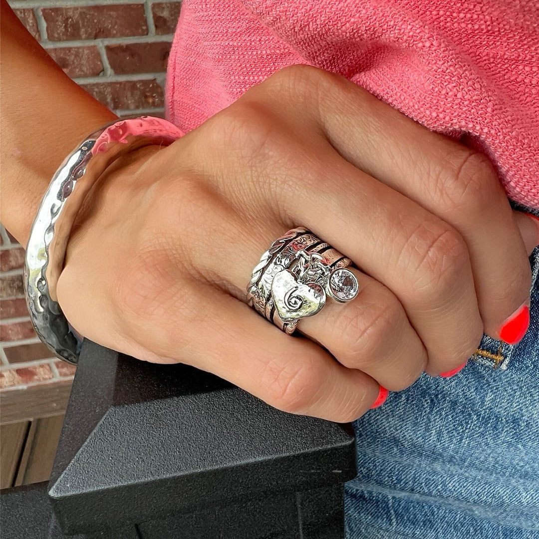 Sterling Silver Heart Dangle Ring|Shine On Ring| Inspiranza ...