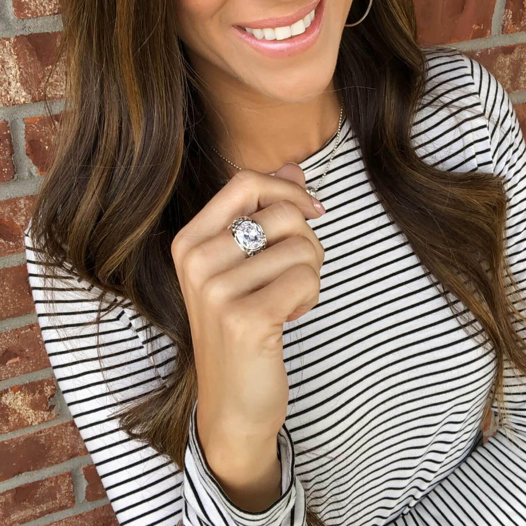 Single Stone Sterling Silver Ring|Eye Candy Ring| Inspiranza ...