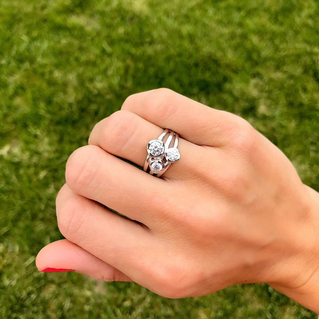 3 Stone Sterling Silver Ring | See It at Inspiranza Designs