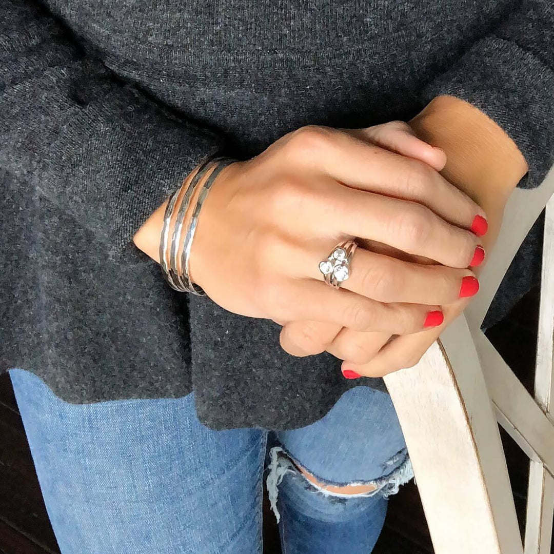 3 Stone Sterling Silver Ring | See It at Inspiranza Designs