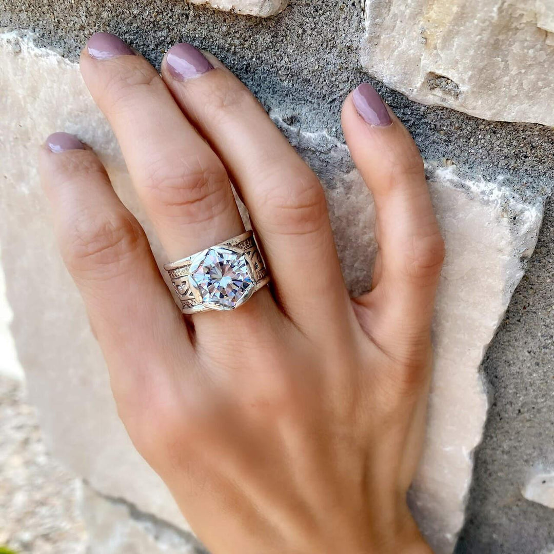 Large Stone Sterling Silver Ring | The Ritz | Inspiranza – Inspiranza ...